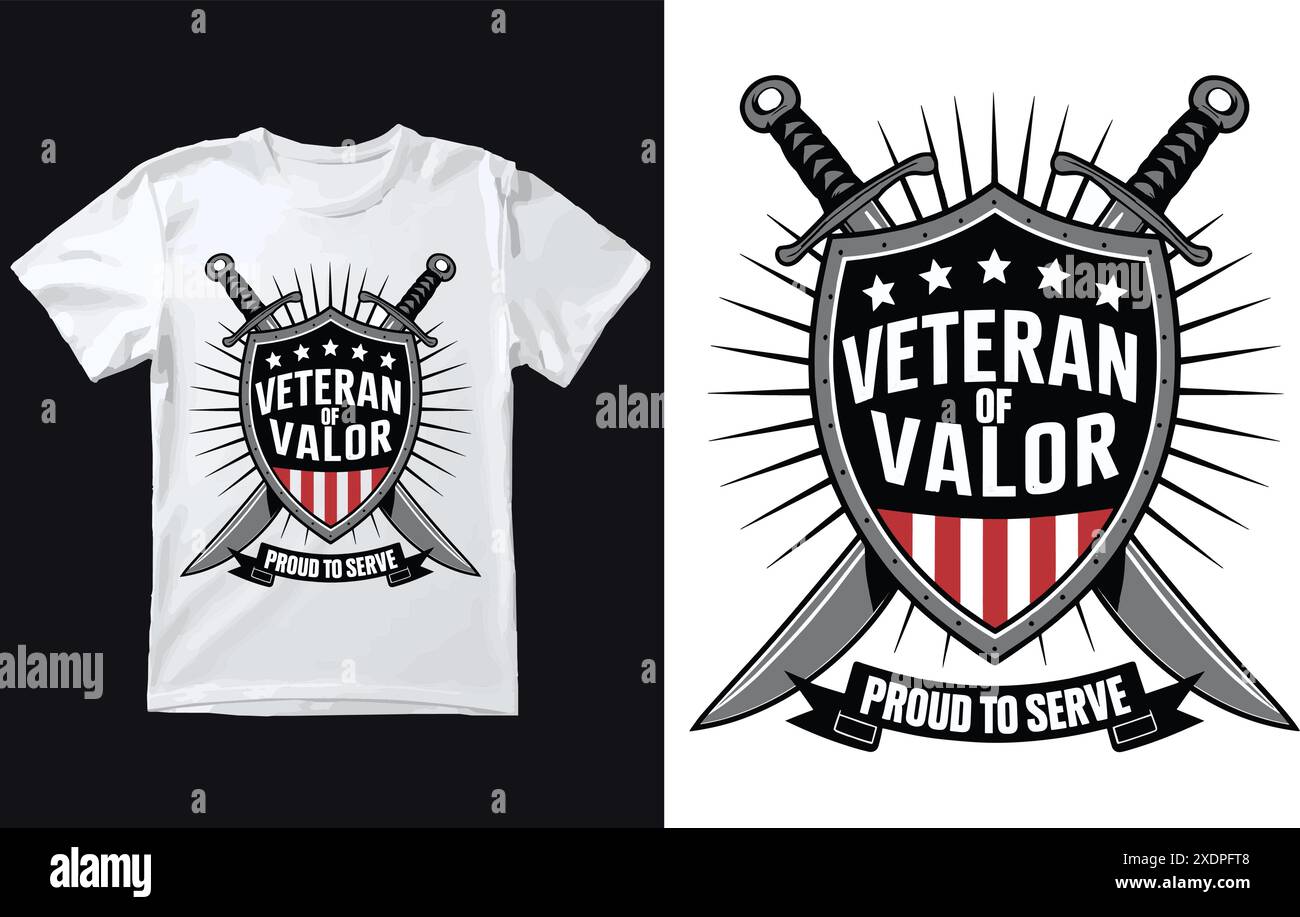 Veteran of valor proud to serve t shirt design vector Stock Vector ...