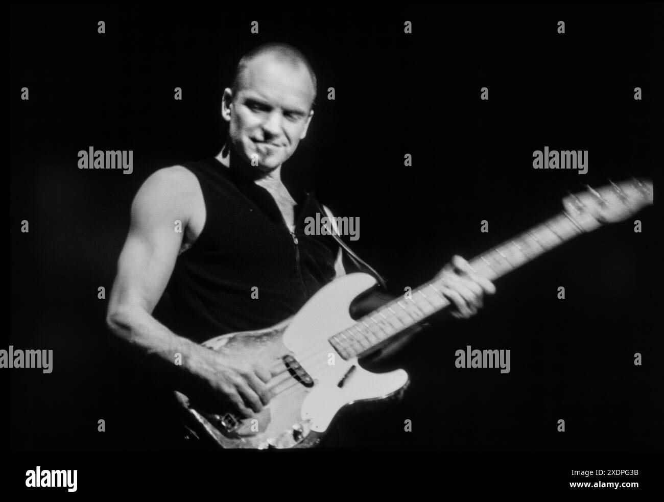 STING, MERCURY FALLING TOUR, 1996: Sting playing live at Cardiff ...