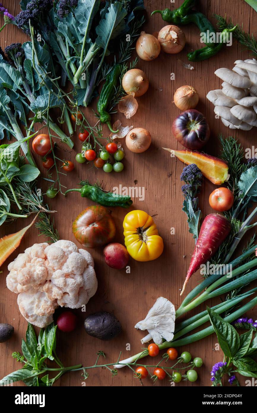 Organic Farm Fresh Vegtable Harvest Stock Photo - Alamy