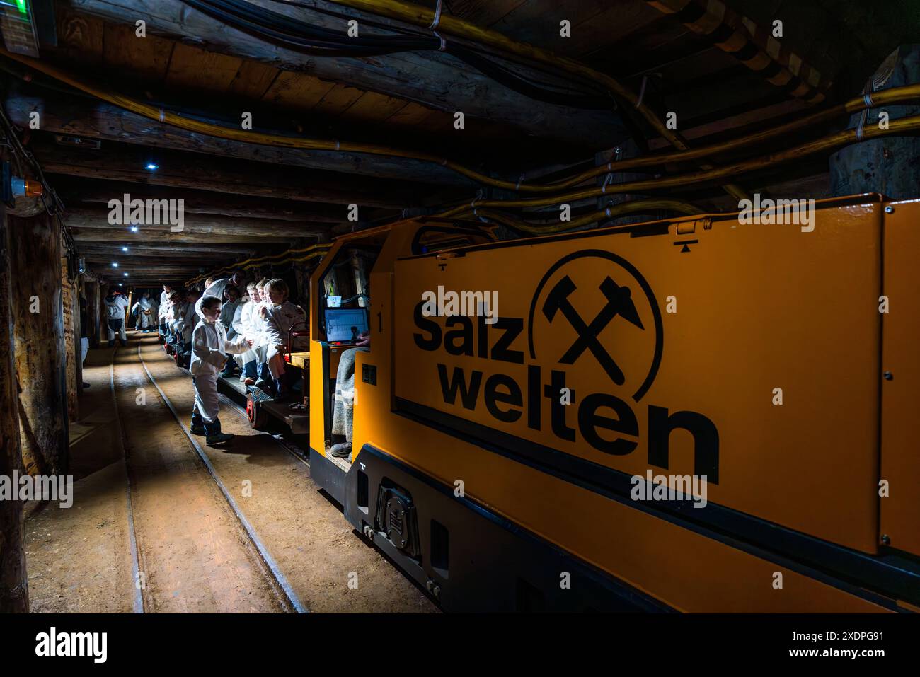 Salzwelten Mining. Underground mining of salt. Gratzer, Hallein ...