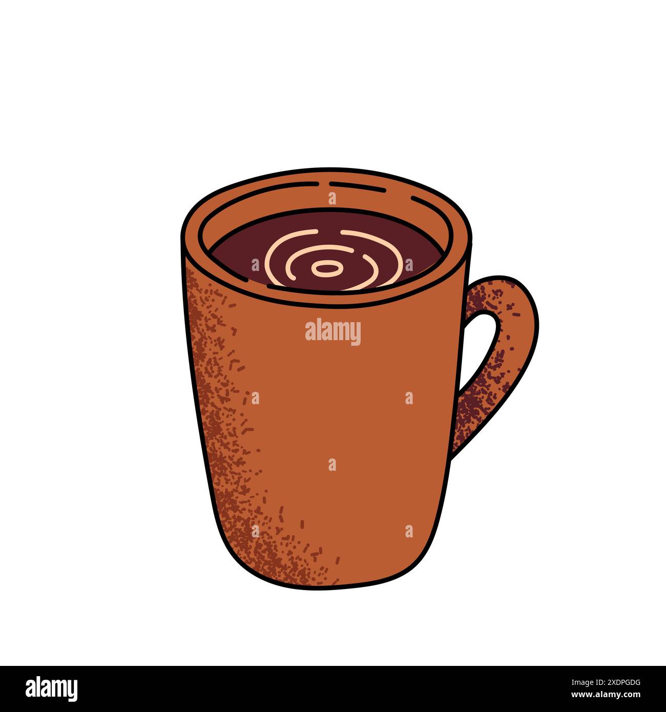 Hot coffee beverage, americano cup. Flat vector illustrations isolated ...