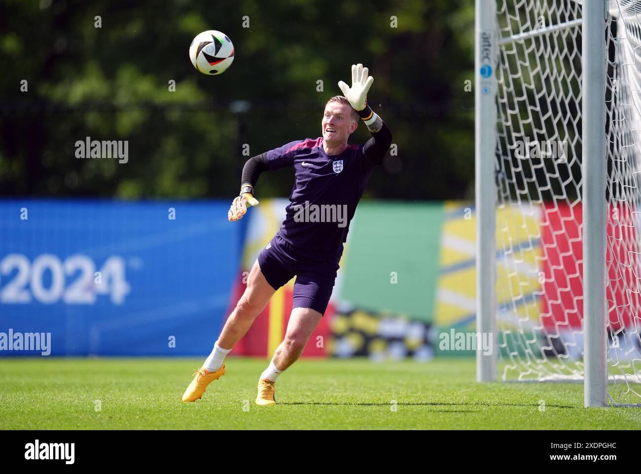England goalkeeper Jordan Pickford during a training session at the Spa ...