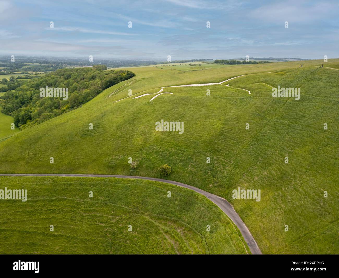 Aerial view of Uffington White Horse, Uffington,Oxfordshire Stock Photo ...
