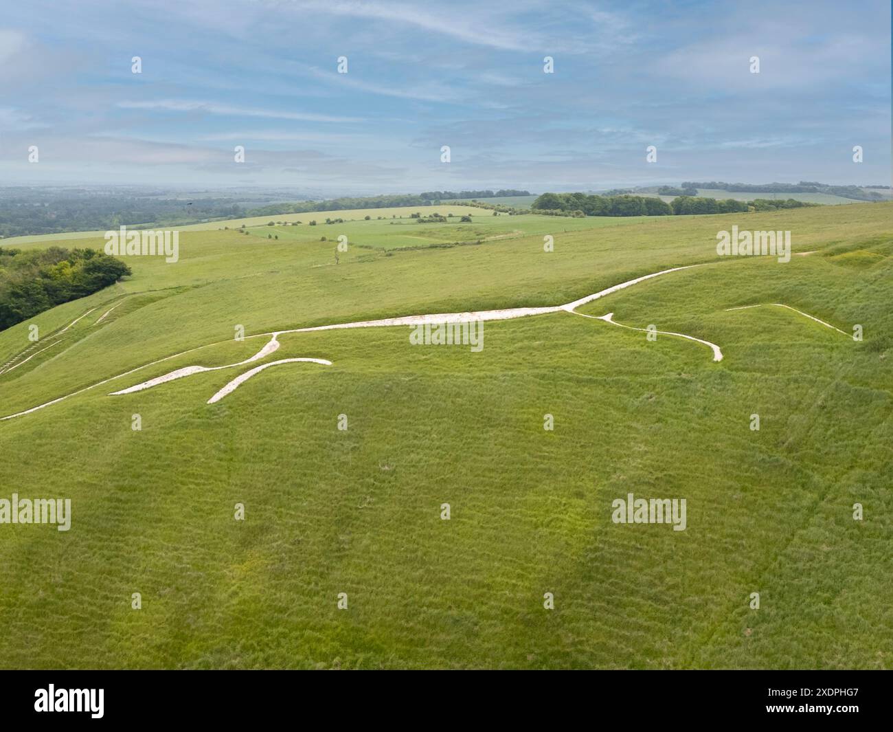 Aerial view of Uffington White Horse, Uffington,Oxfordshire Stock Photo ...