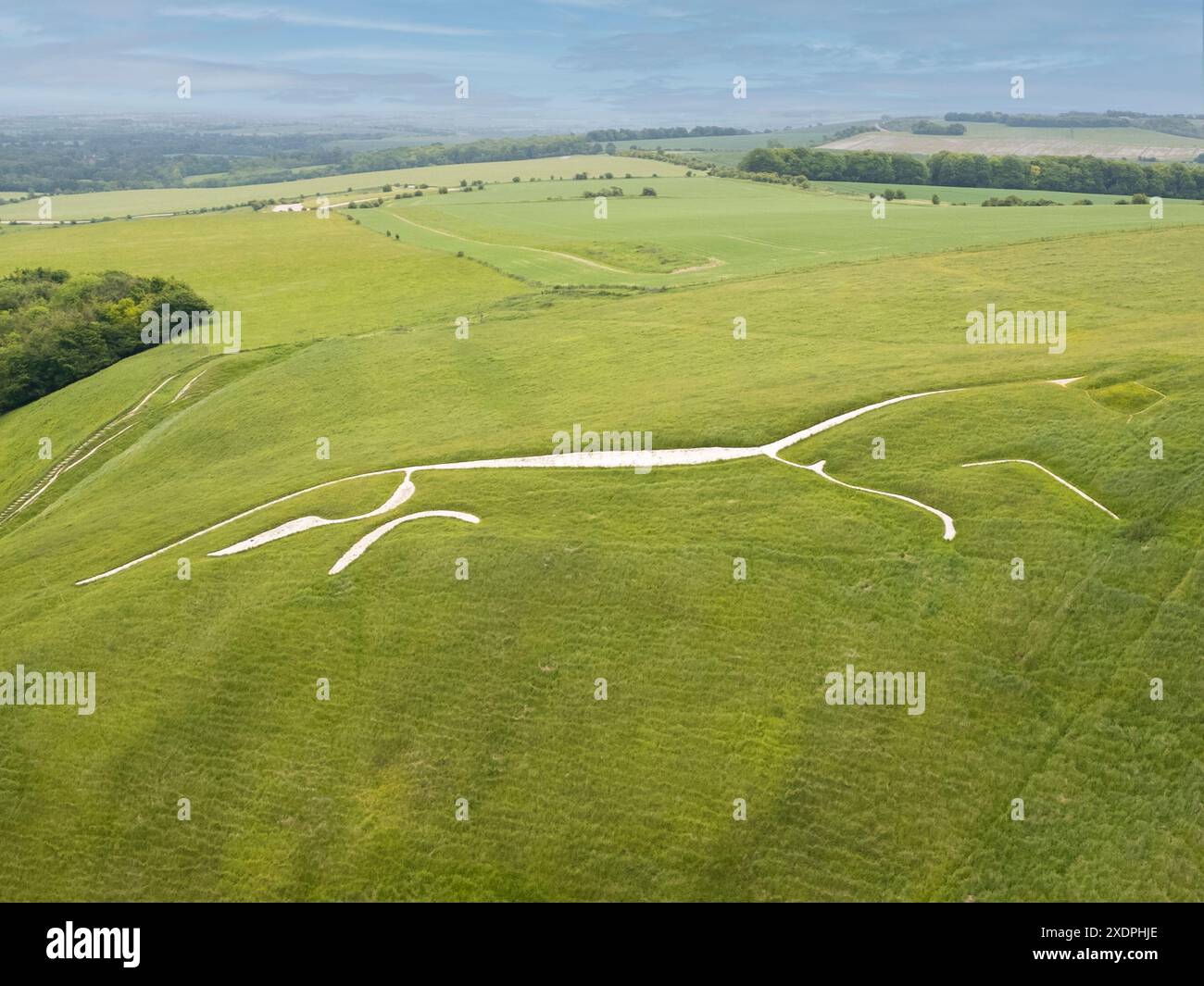 Aerial view of Uffington White Horse, Uffington,Oxfordshire Stock Photo ...