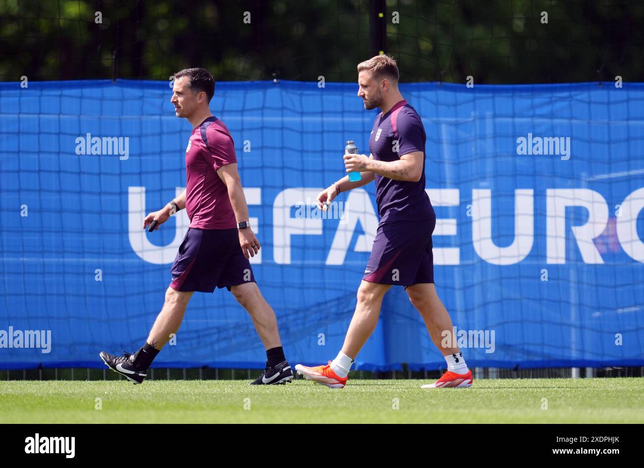 England's Luke Shaw during a training session at the Spa & Golf Resort ...