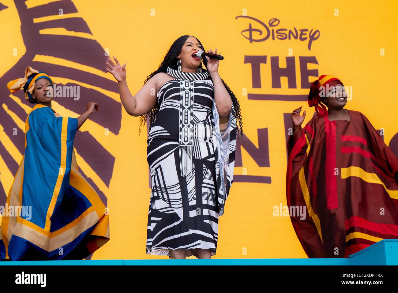 The cast of Disney The Lion King Musical perform on stage at West End ...
