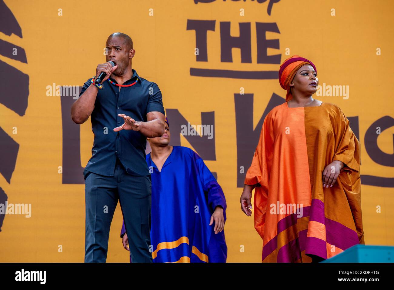The cast of Disney The Lion King Musical perform on stage at West End ...