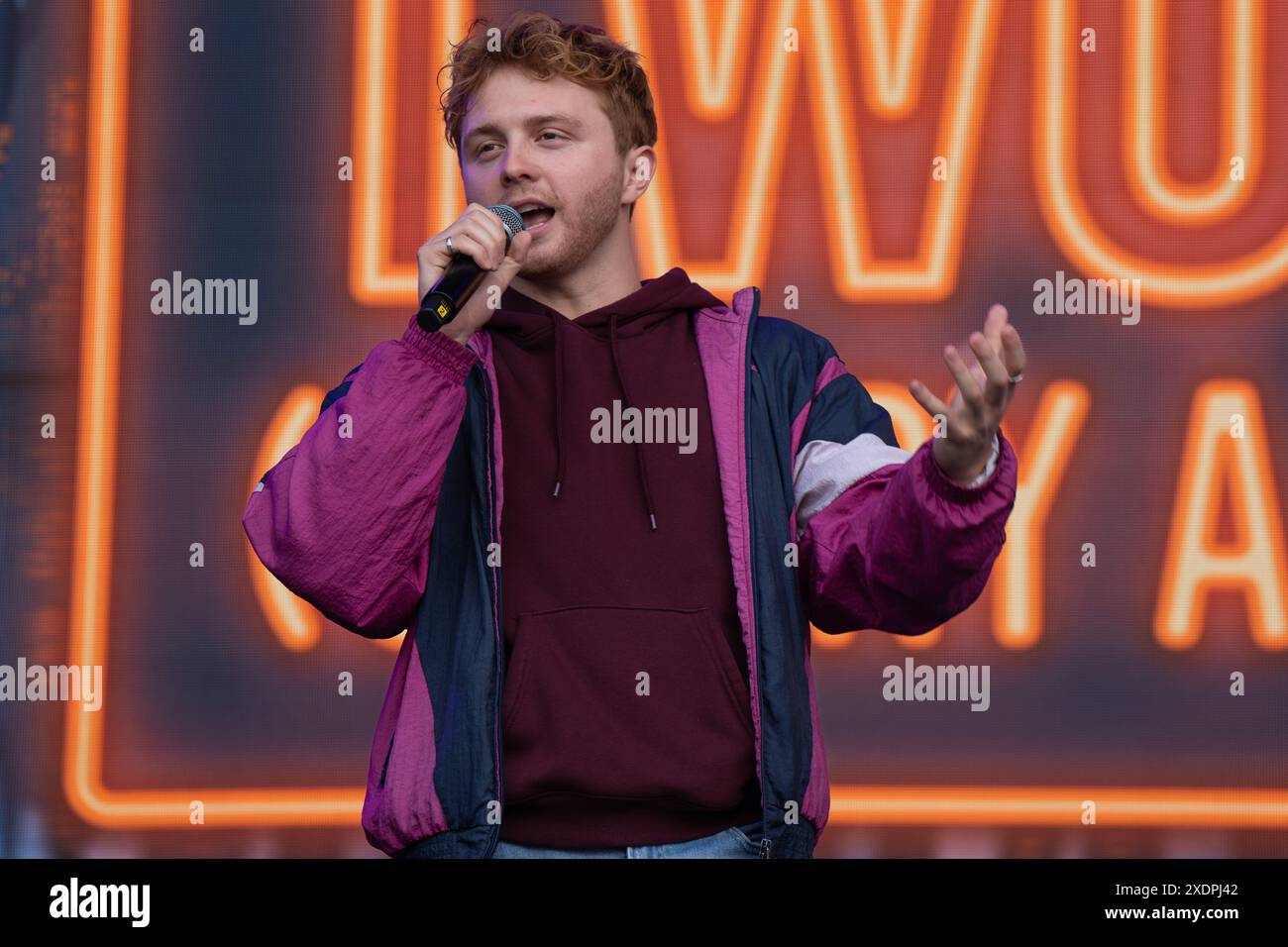 Sam Tutty on stage at West End Live. West End Live at Trafalgar Square ...