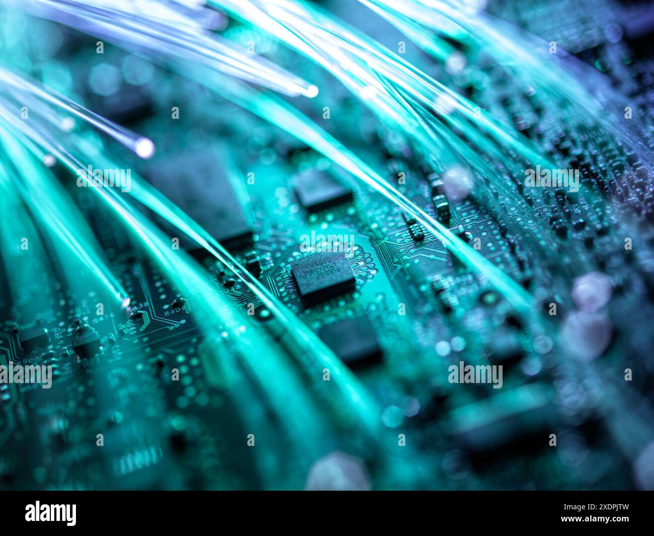 AI Data Technology, Fibre optics carrying data from a computer Stock ...