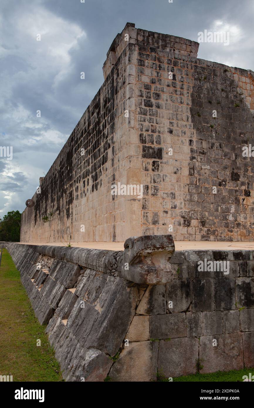 Ball game court (juego de pelota) at Chichen Itza , Yucatan, Mex Stock ...