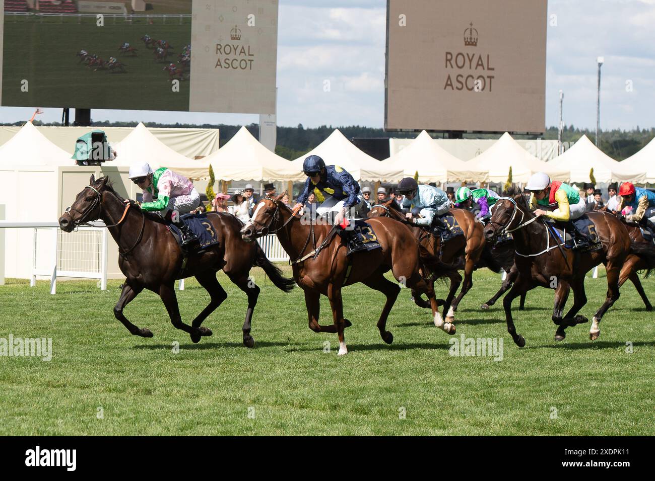 Ascot, UK. 22nd June, 2024. Horse Khaadem ridden by jockey Oisin Murphy ...