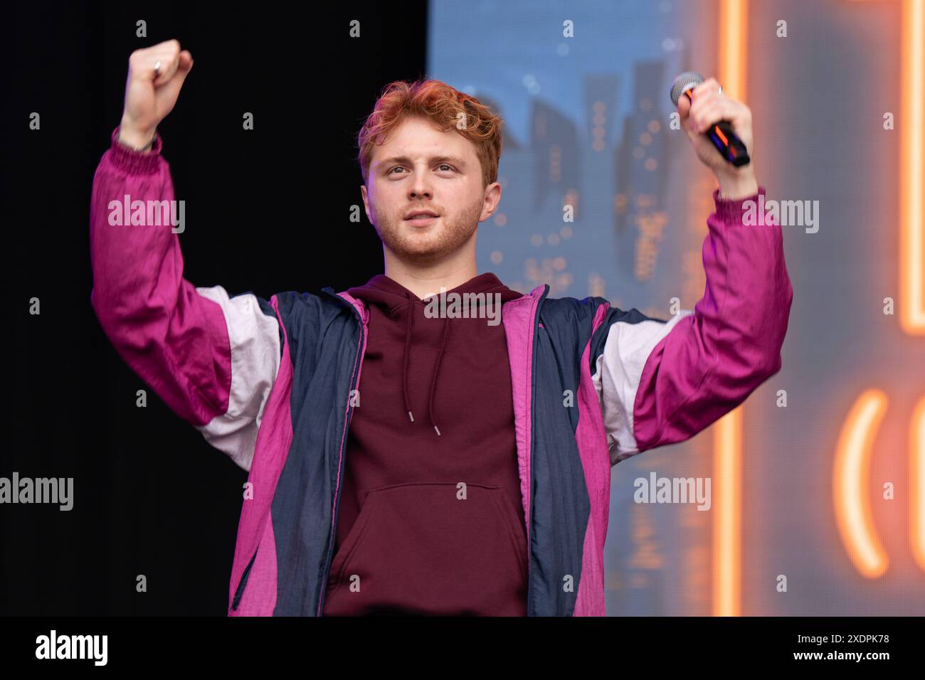 Sam Tutty performs on stage as part of the cast of Two Strangers ...