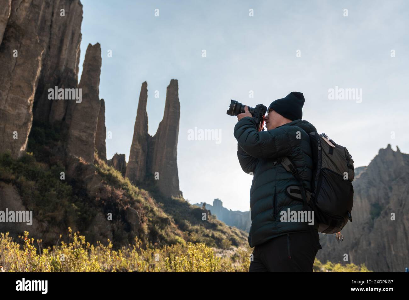photographer in the Valley of the Animas in La Paz Bolivia Stock Photo ...