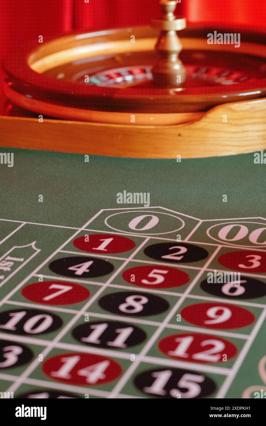 Roulette wheel table chips in hi-res stock photography and images - Alamy