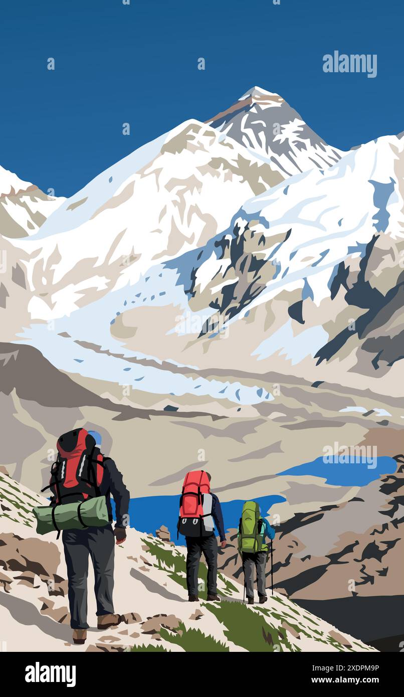 Beautiful mountain landscape from high Stock Vector Images - Alamy