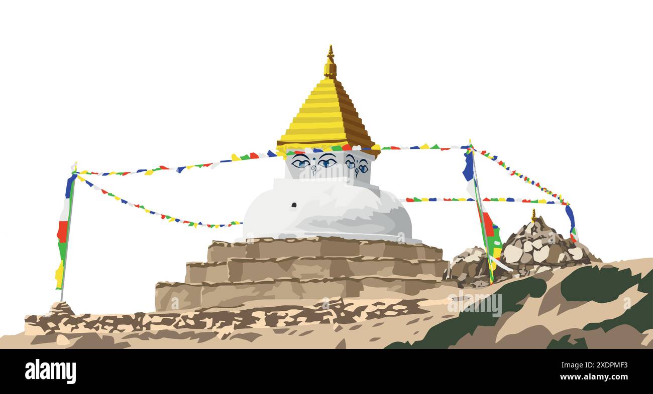 Nepal buddhist monastery building Stock Vector Images - Alamy