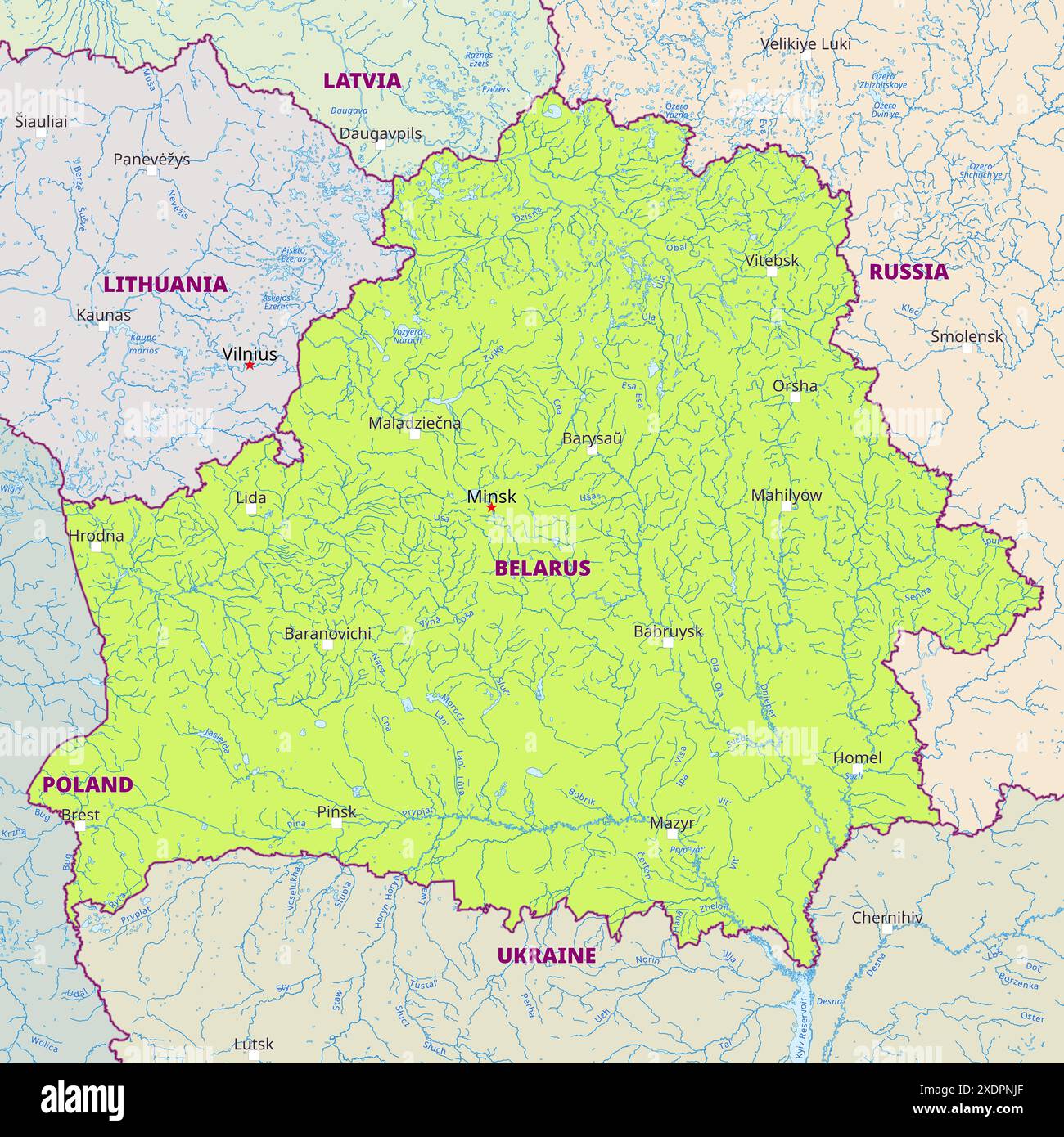 Simple political map of Belarus Stock Vector Image & Art - Alamy