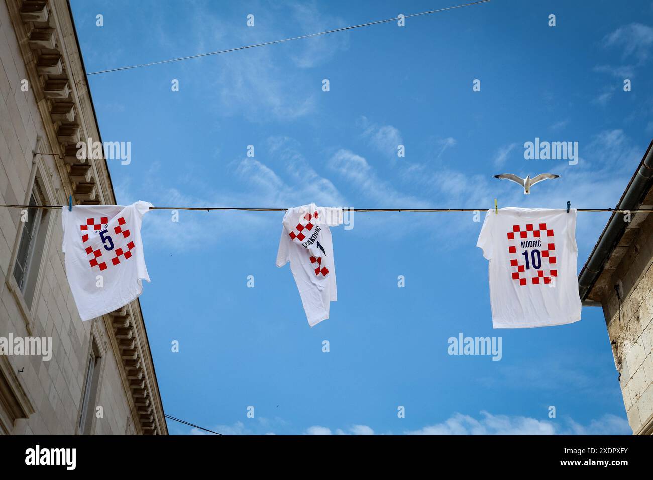 T-shirts with the numbers and names of the Croatian national football ...