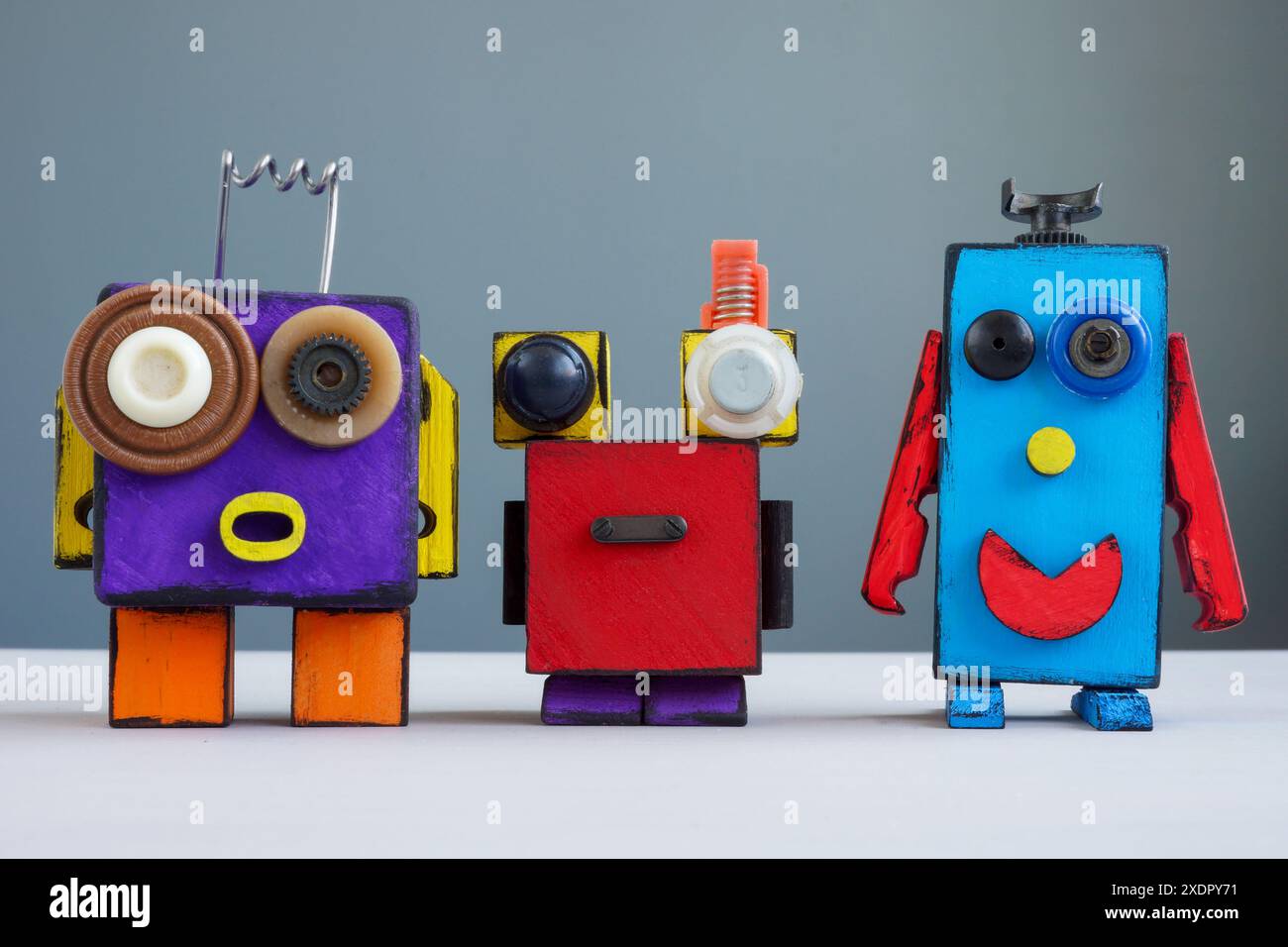 Three funny unusual robots as a concept of technology and diversity ...
