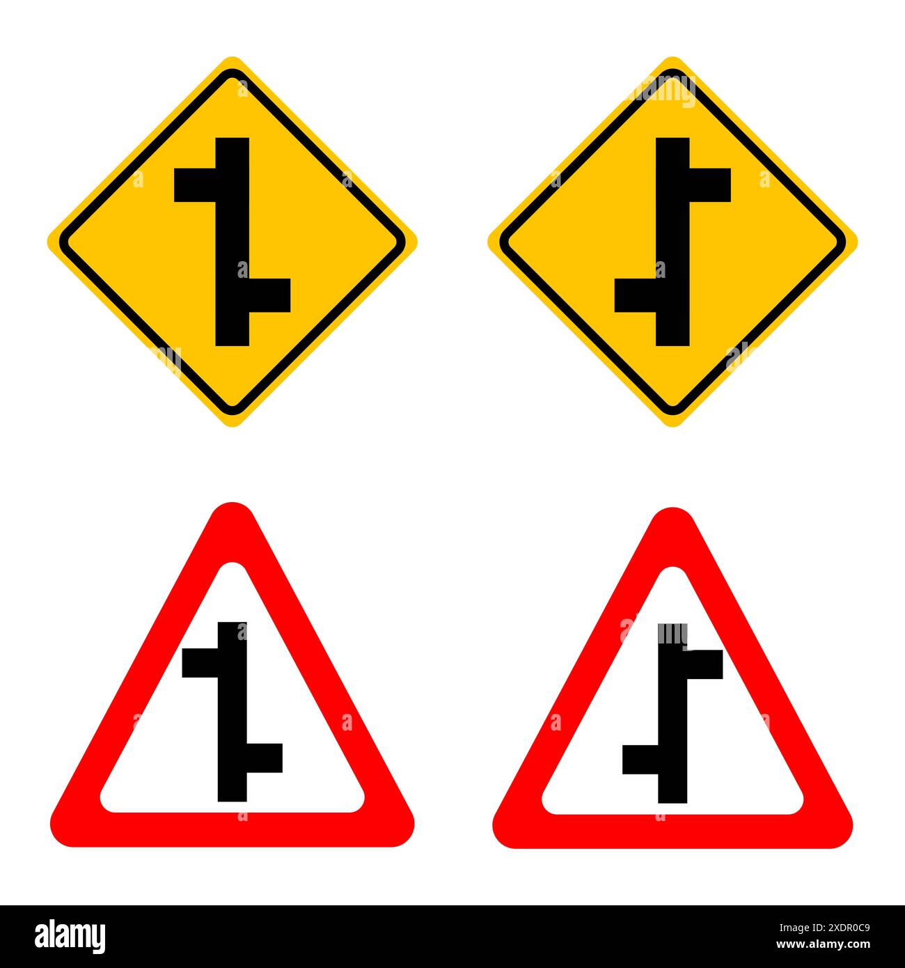 Staggered intersection sign. Vector design Stock Vector Image & Art - Alamy