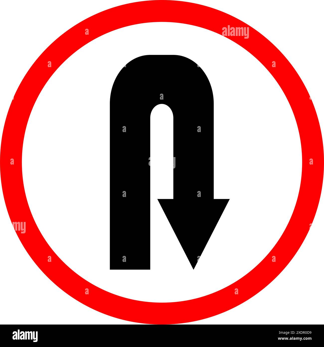 U turn alert sign hi-res stock photography and images - Alamy