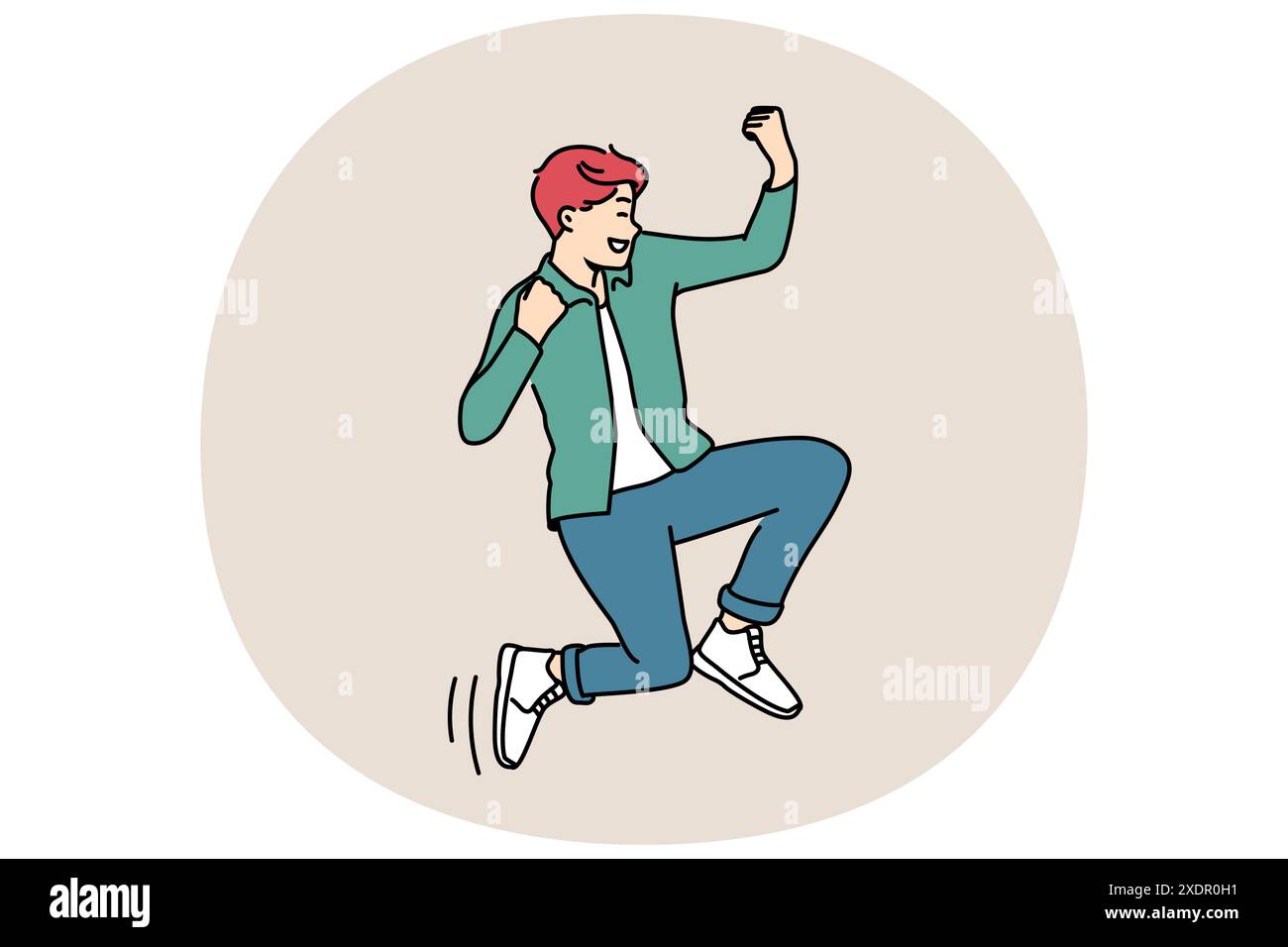 People jumping in air excited happy Stock Vector Images - Alamy
