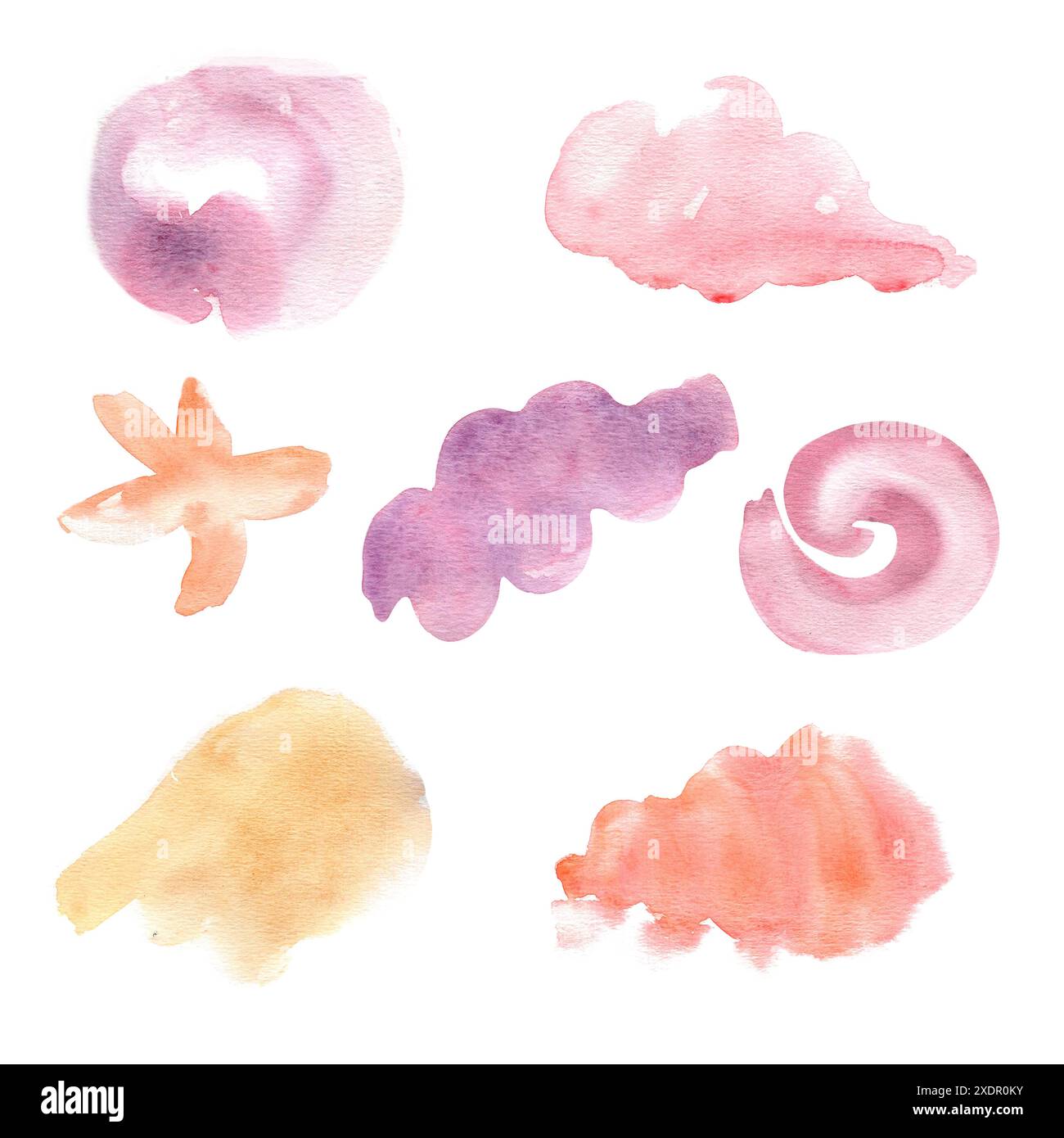 Abstract sea elements set of shells, starfish, and pebbles ...