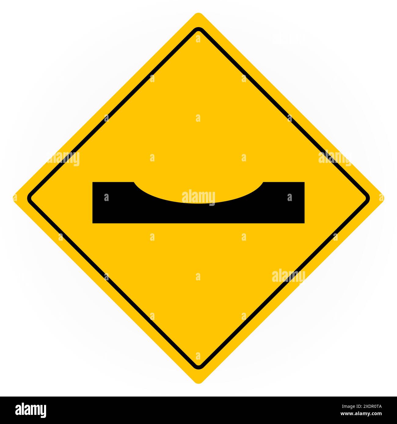 Warning for a dip road sign. Vector illustration Stock Vector Image ...
