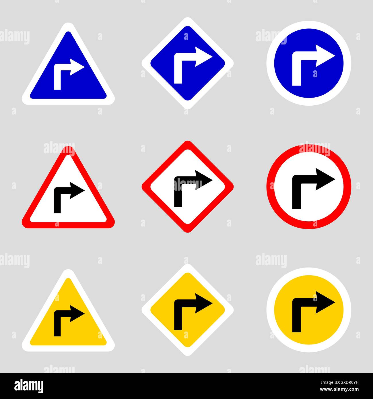 Turn right sign. Vector illustration Stock Vector Image & Art - Alamy