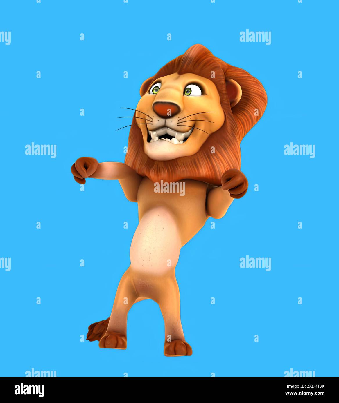 Fun 3D cartoon lion dancing Stock Photo - Alamy