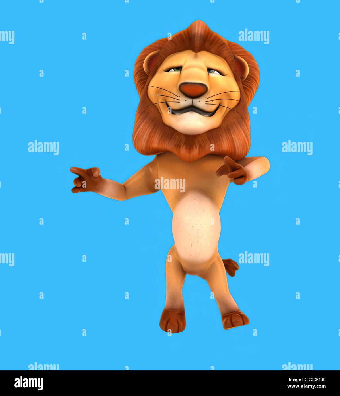 Fun 3D cartoon lion dancing Stock Photo - Alamy