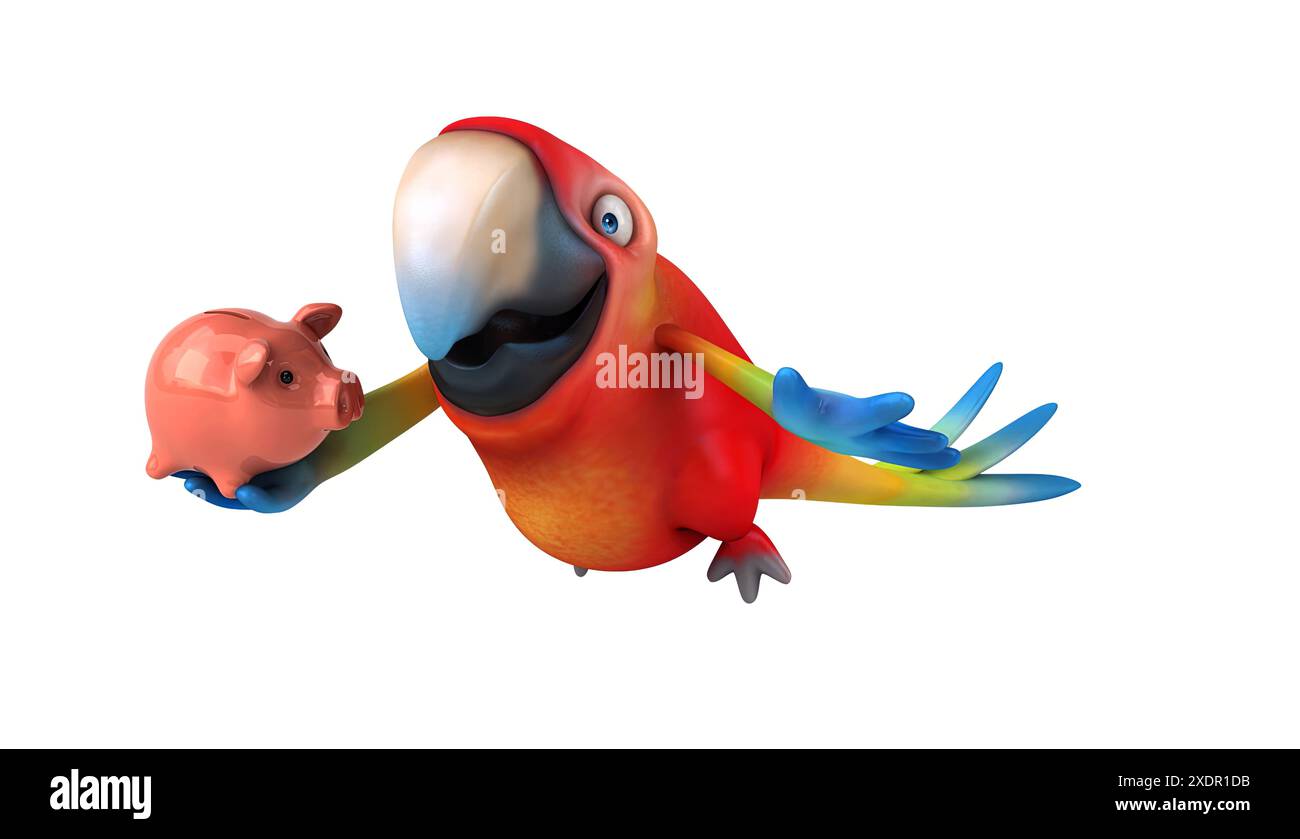Fun 3D cartoon parrot illustration Stock Photo - Alamy