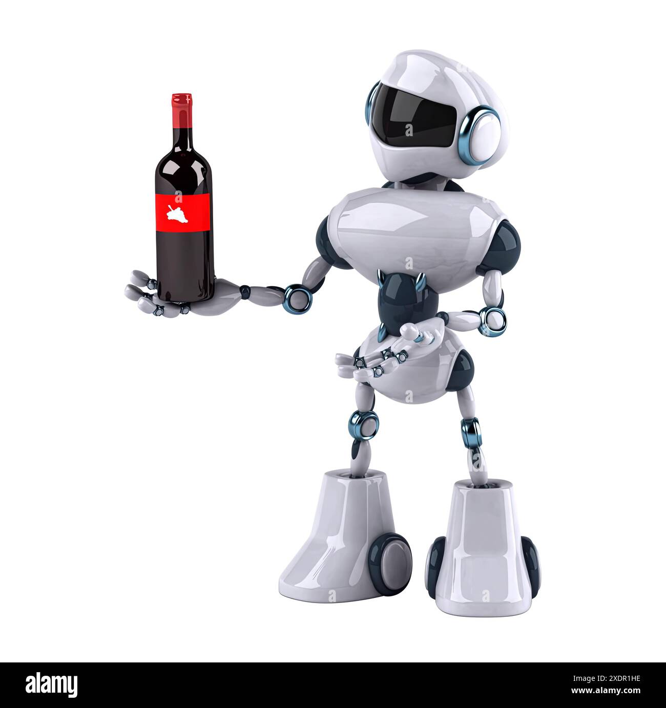 Fun 3D cartoon robot illustration Stock Photo - Alamy