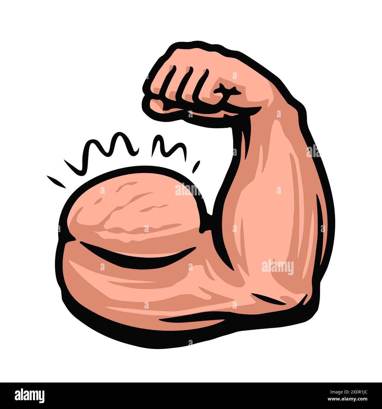 Bicep, strong hand icon. Muscular arm flexing. Healthy lifestyle symbol vector illustration ...