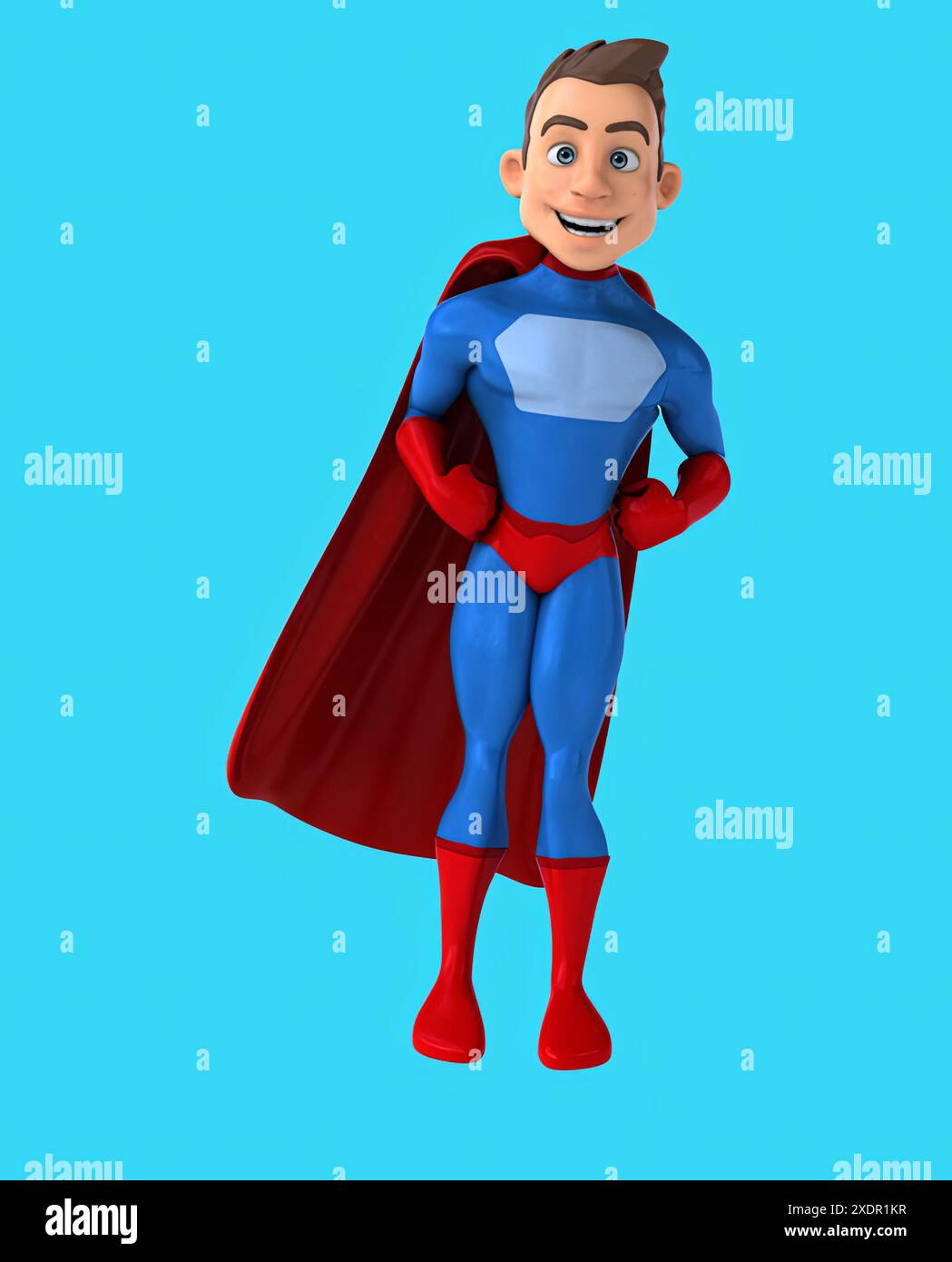 Fun 3D cartoon superhero clapping Stock Photo - Alamy
