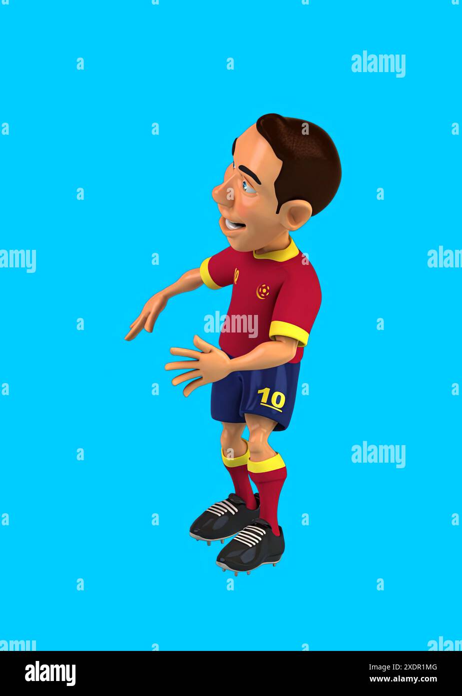 Fun 3D cartoon soccer player dancing Stock Photo - Alamy
