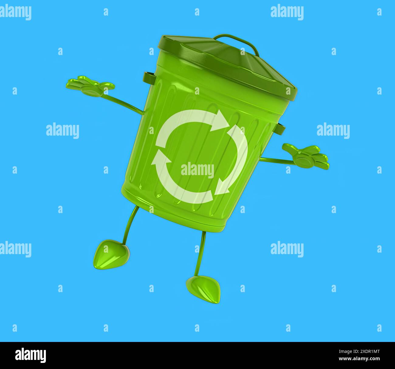 Fun 3D cartoon trash dancing Stock Photo - Alamy