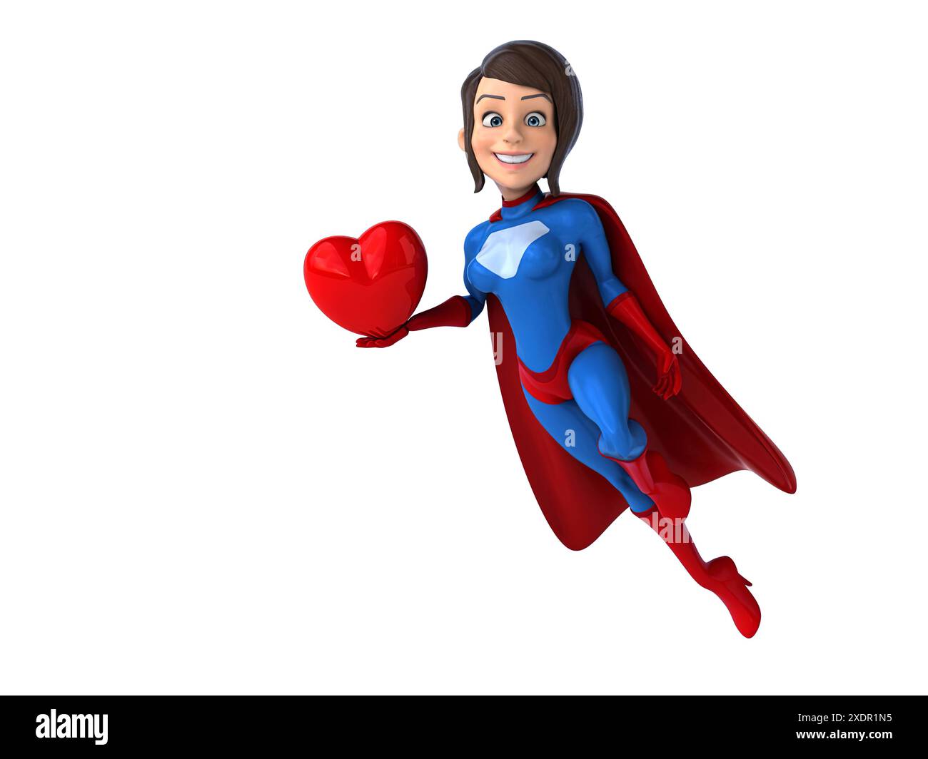 Fun 3d cartoon super woman illustration Stock Photo - Alamy