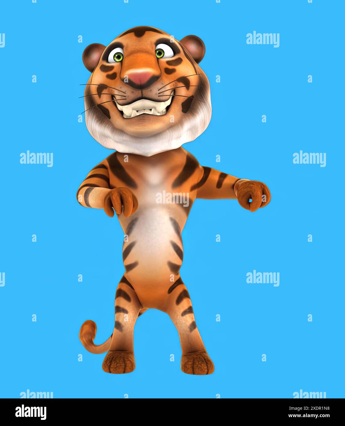 Fun 3D cartoon tiger dancing Stock Photo - Alamy