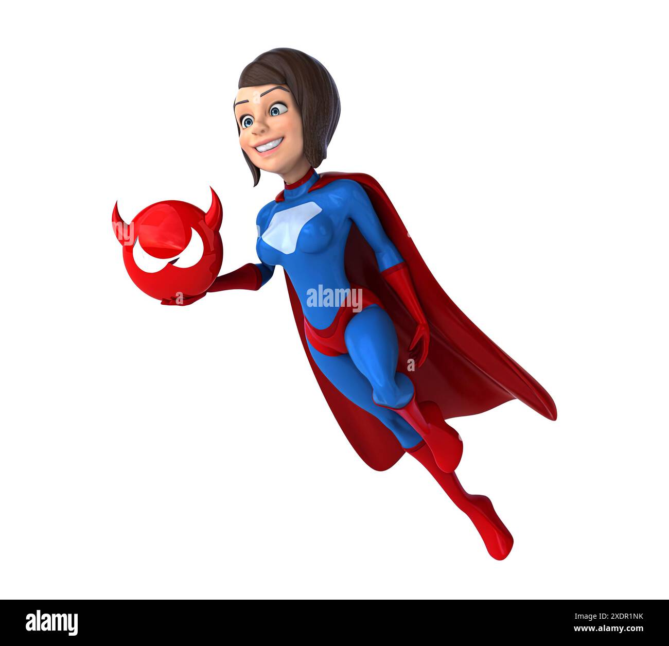 Fun 3d cartoon super woman illustration Stock Photo - Alamy