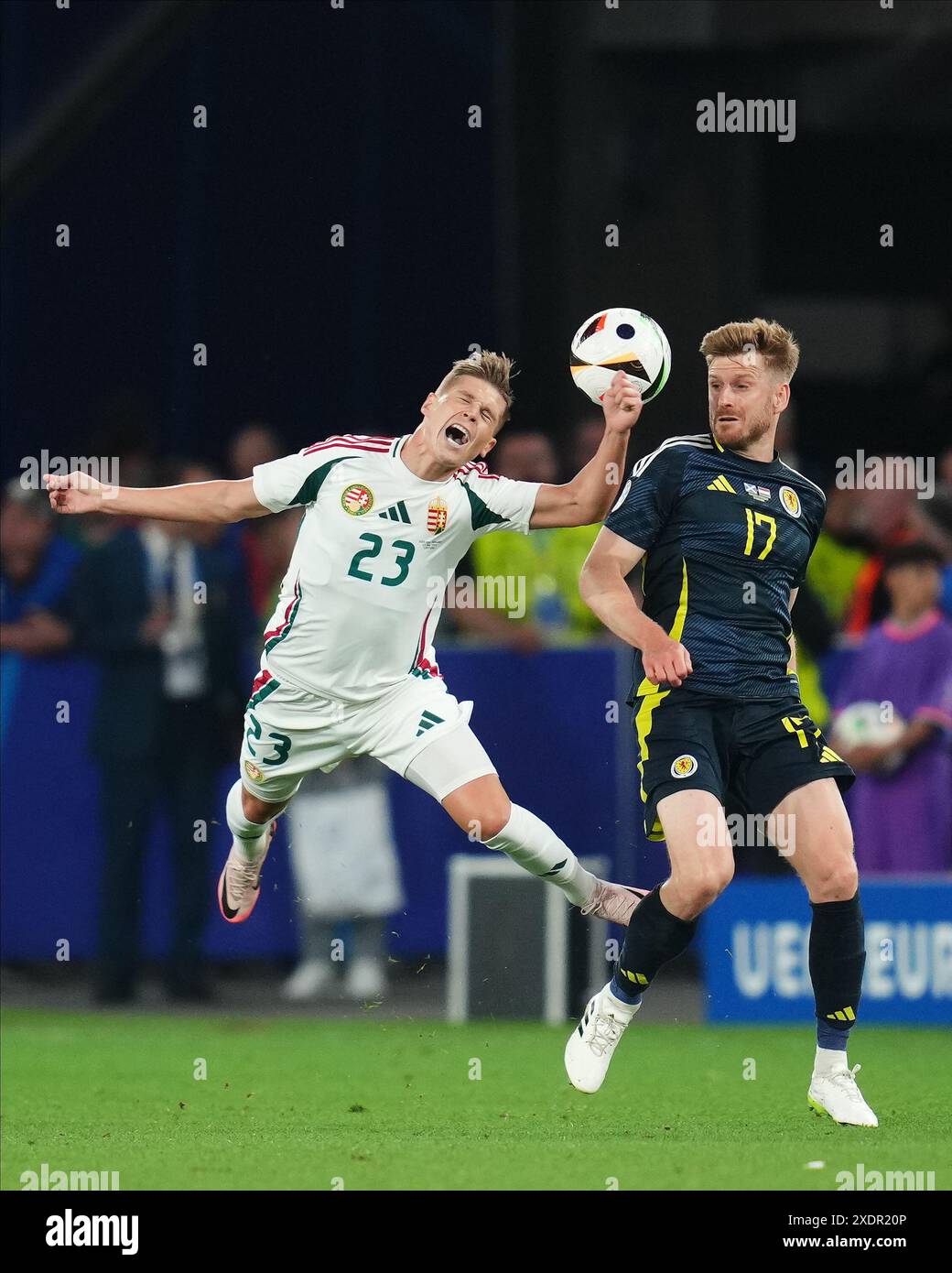 Stuttgart, Germany. 23rd June, 2024. Kevin Csoboth of Hungary and Jack ...
