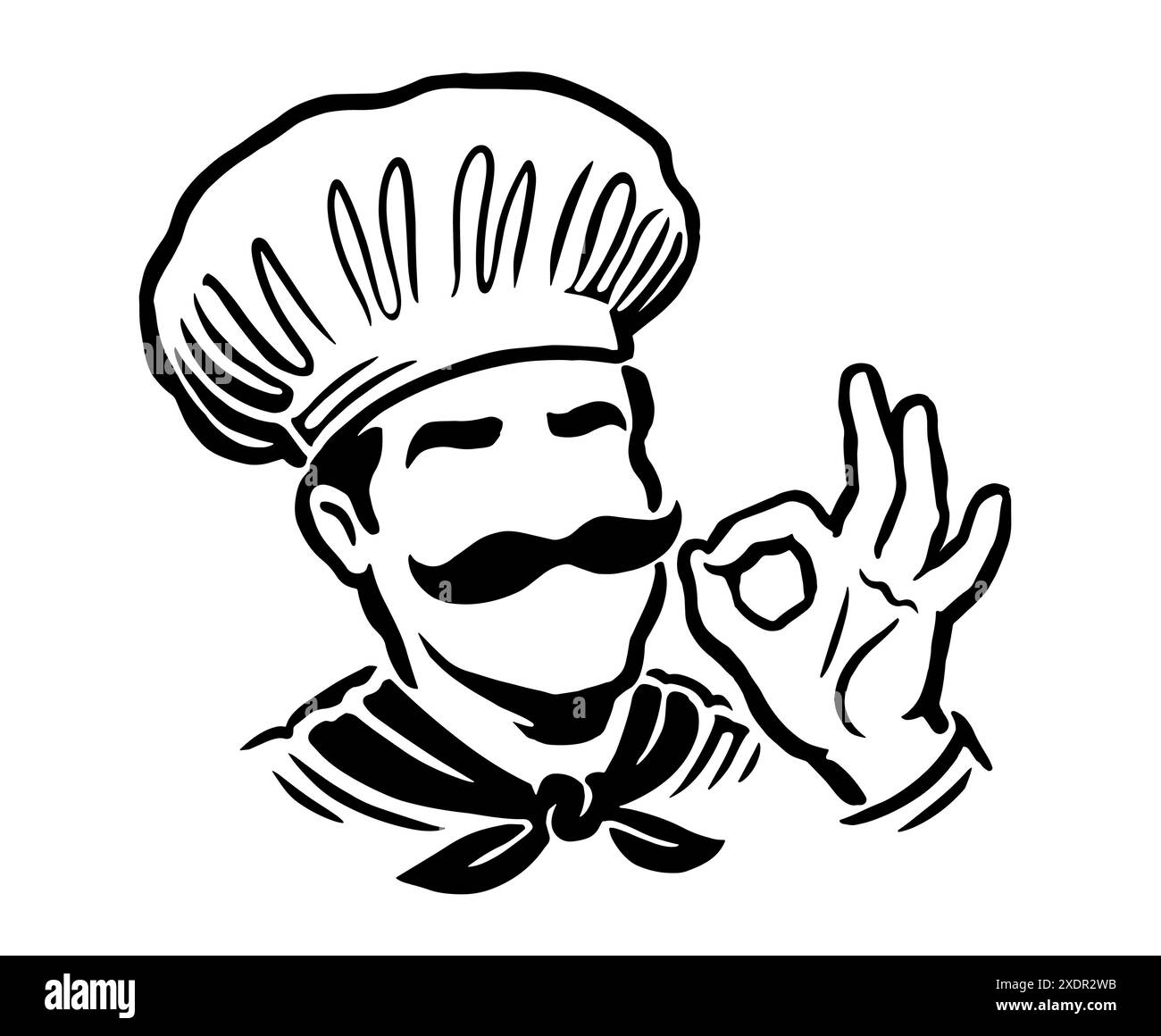 Chef in hat emblem. Male cook logo, label decoration for restaurant or ...