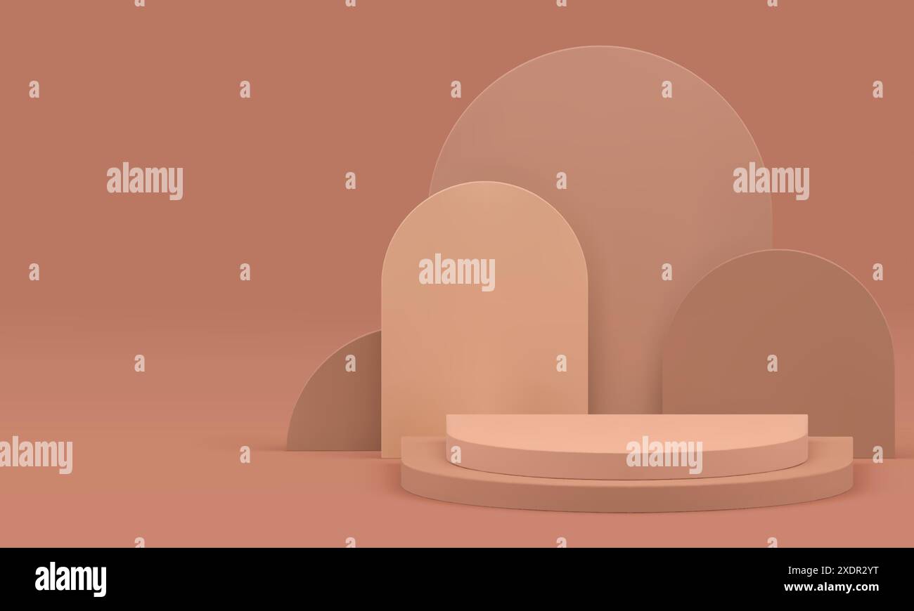 Beige 3d podium pedestal neutral advertising stand for show realistic ...