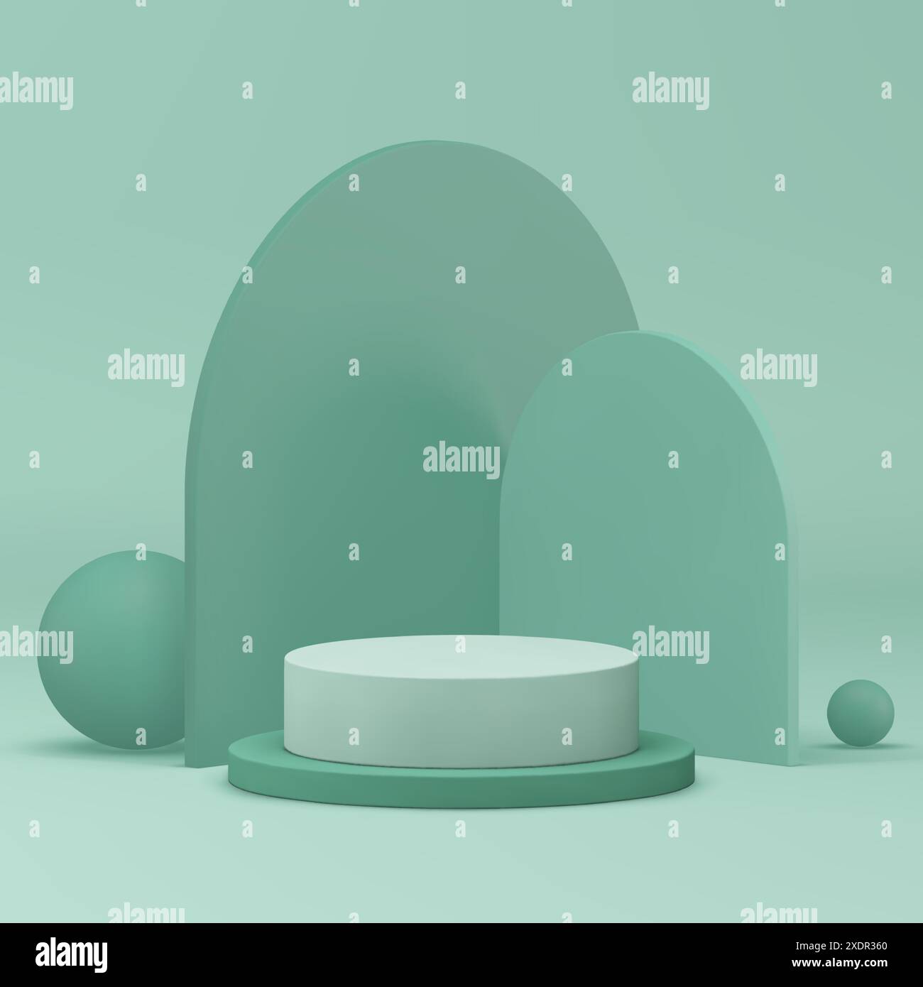 3d green geometric showroom podium pedestal for presentation realistic ...