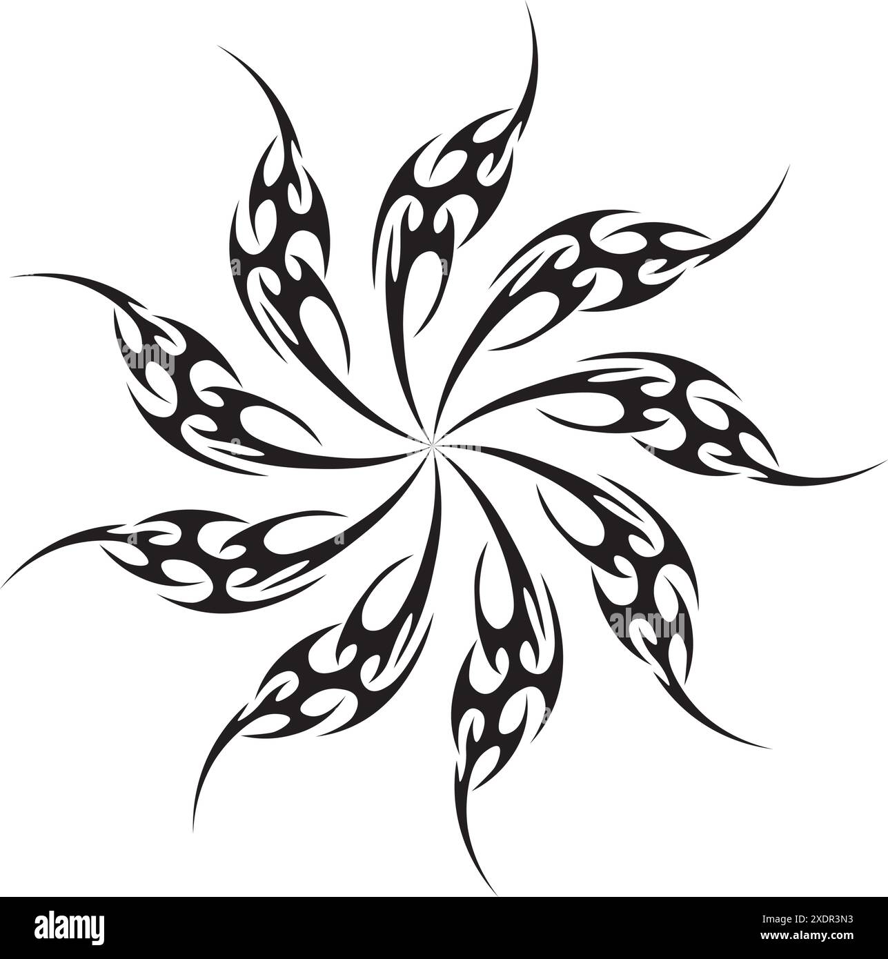 Black fire flame, design element. Tribal style for tattoo, vehicle ...