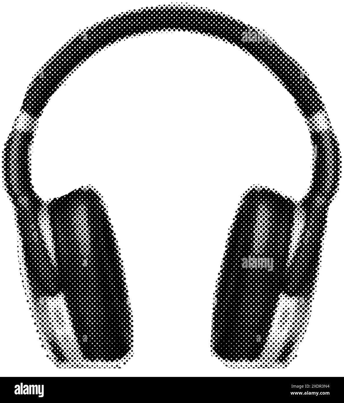 Halftone headphones. Dots texture. Contemporary style. Vector ...