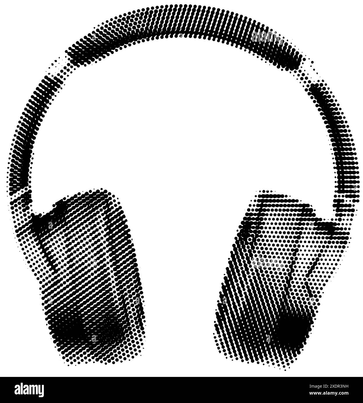 Halftone headphones. Dots texture. Contemporary style. Vector ...