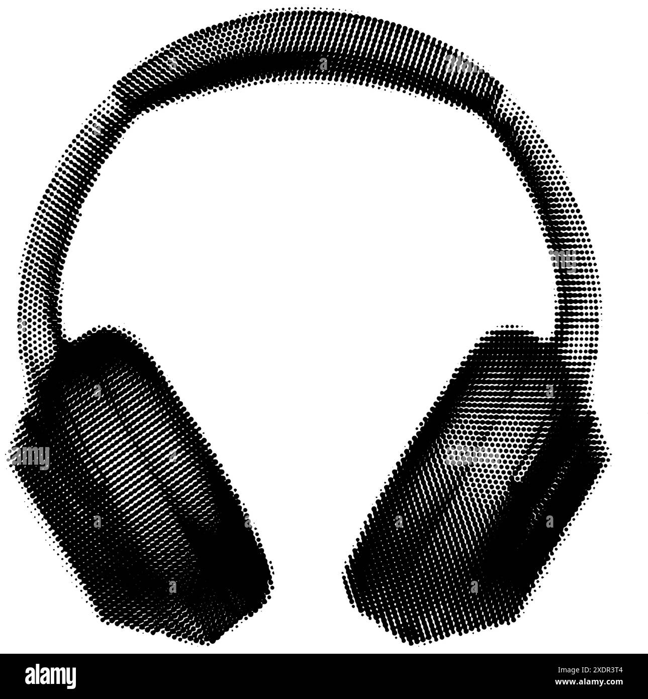 Halftone headphones. Dots texture. Contemporary style. Vector ...
