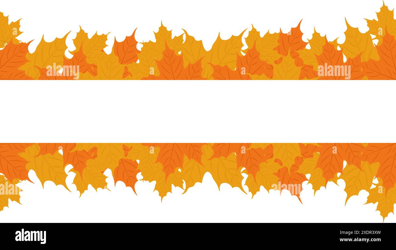 Autumn background. Maple leaves frame. Template for autumn banner ...